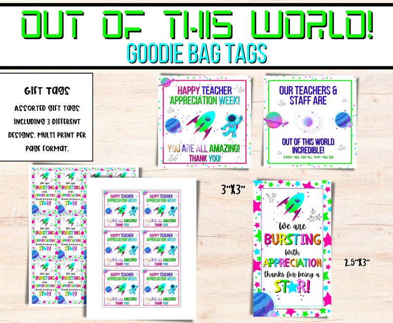 EDITABLE Space Theme Teacher and Staff Appreciation Week Kit Itinerary ...