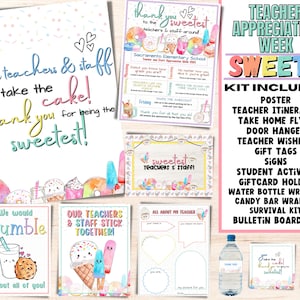 Sweet Treat Themed Teacher Appreciation Week Itinerary & Printable ...