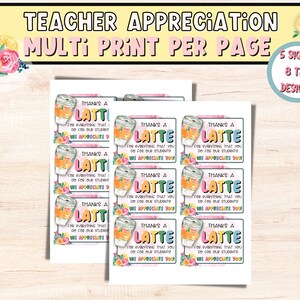 Teacher Appreciation Sign and Gift Tag Bundle | Printable DIY Grow ...