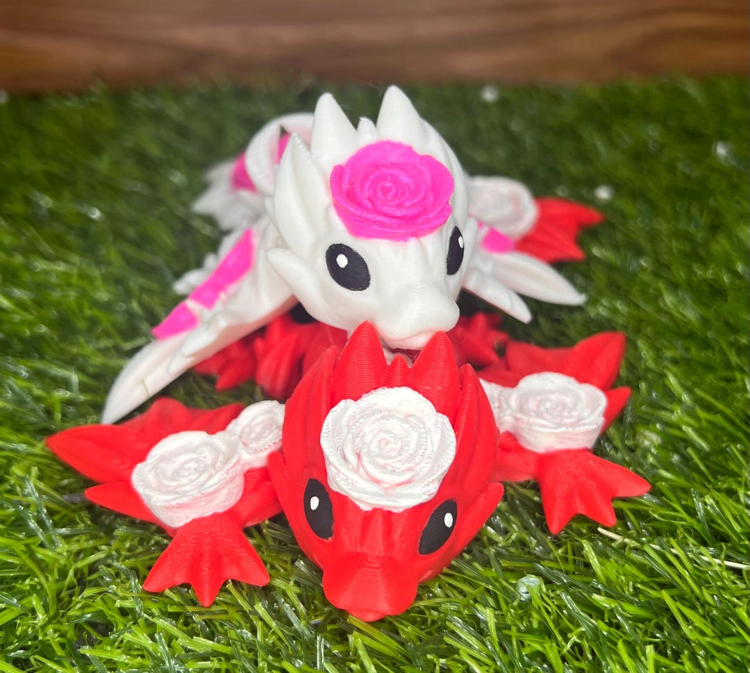Valentine Rose Dragon/articulated Rose Dragon/rose Dragon - Etsy