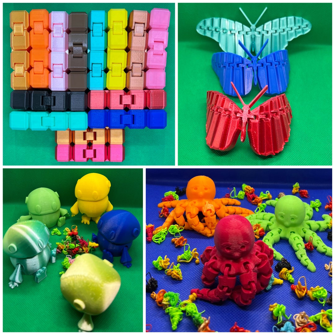 Articulated 3D Fidget Toys/infinite Cube/happy Octopus/butterfly/b-bots ...