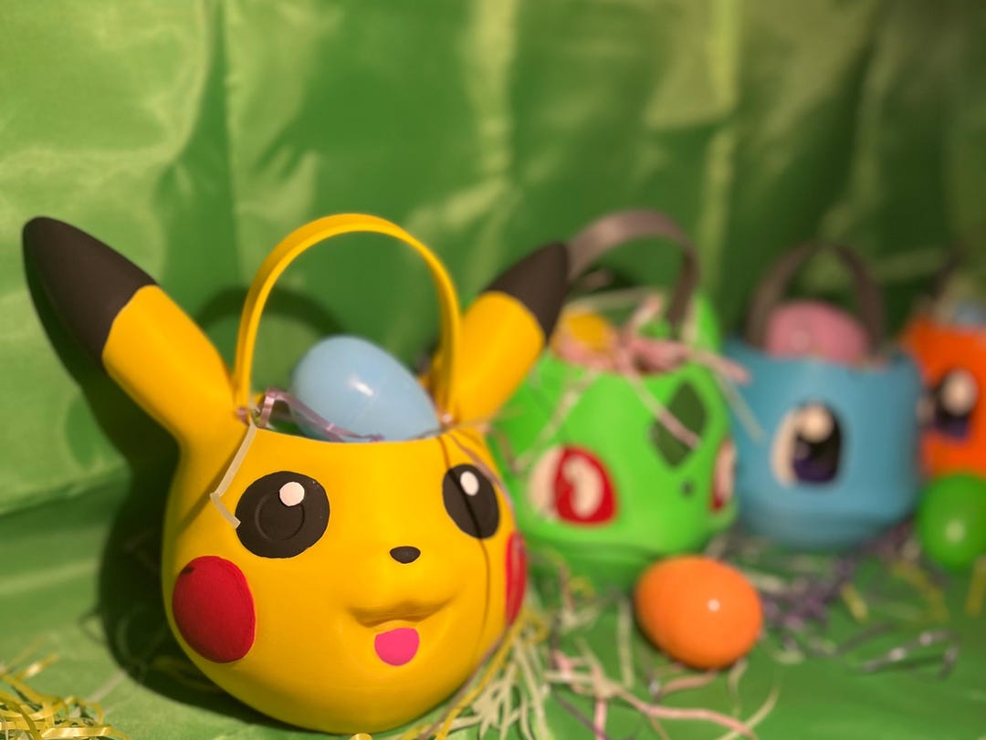 Pokémon Bucket/3d Gengar, Pikachu, Bulbasaur, Squirtle, Charmander ...