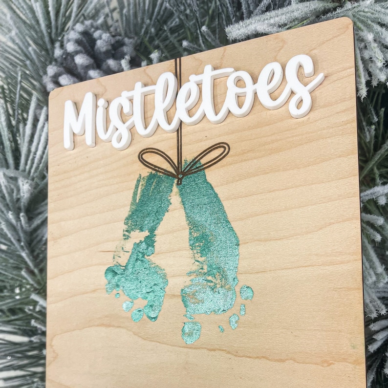 Mistletoes Baby Footprint Mistletoe Craft Baby's First Christmas Craft ...