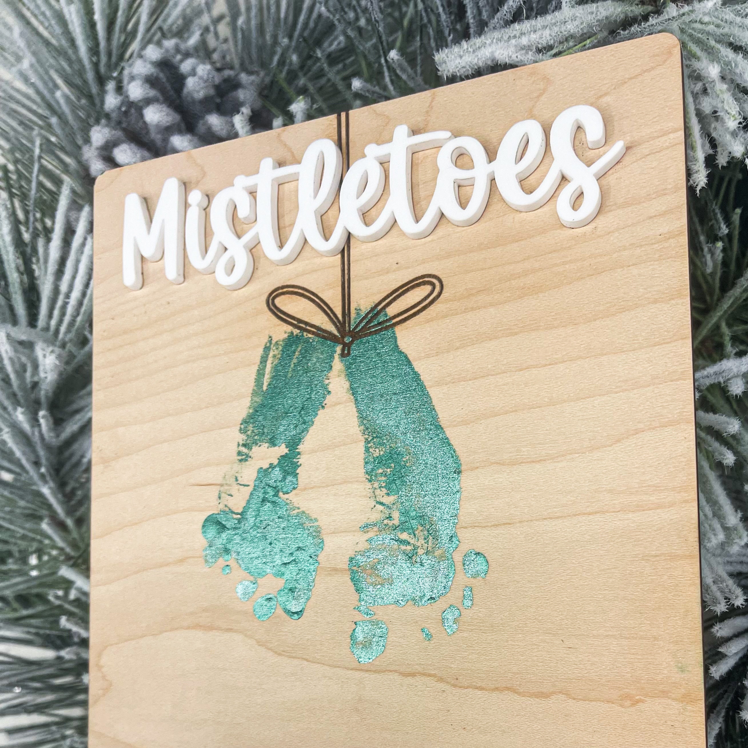 Mistletoes Baby Footprint Mistletoe Craft Baby's First Christmas Craft ...