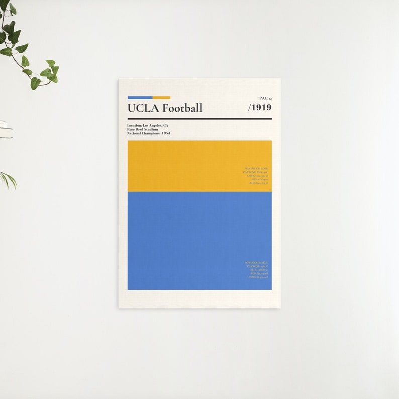 UCLA Football Art CFB Poster Downloadable Wall Art College Football ...