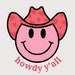 Smiley Face Cowgirl Print - Etsy