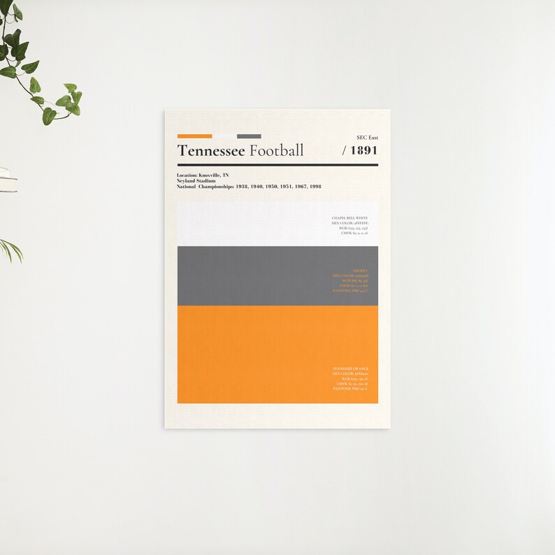 University of Tennessee Football Art SEC Poster Downloadable Wall Art ...