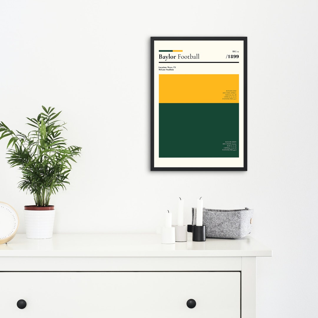 Baylor Football Art Big 12 Poster Downloadable Wall Art College ...
