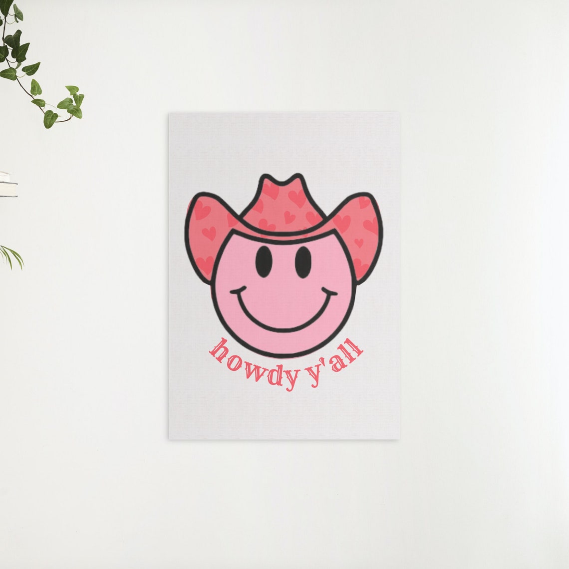 Smiley Face Cowgirl Print - Etsy