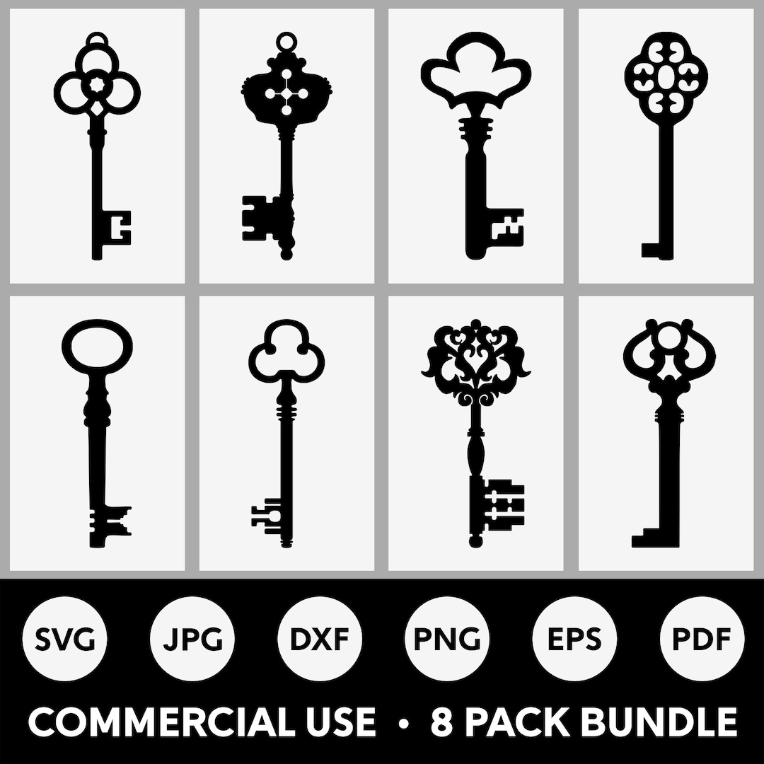 Key SVG Bundle, Key Cut File for Cricut, Key Silhouette, PNG, DXF - Etsy