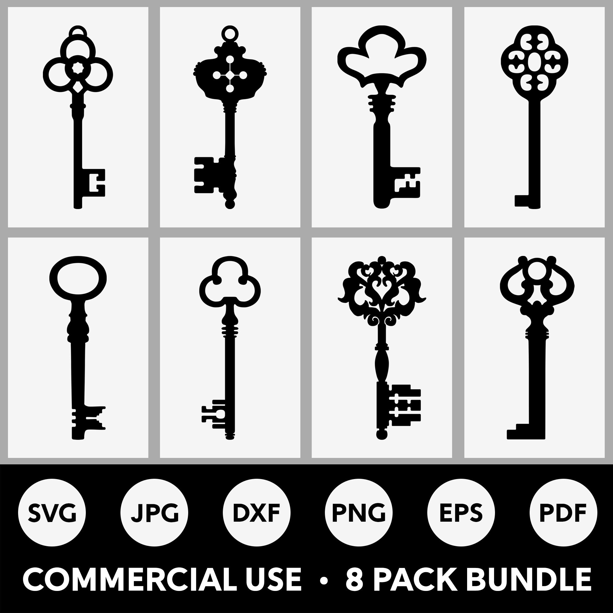 Key SVG Bundle, Key Cut File for Cricut, Key Silhouette, PNG, DXF - Etsy