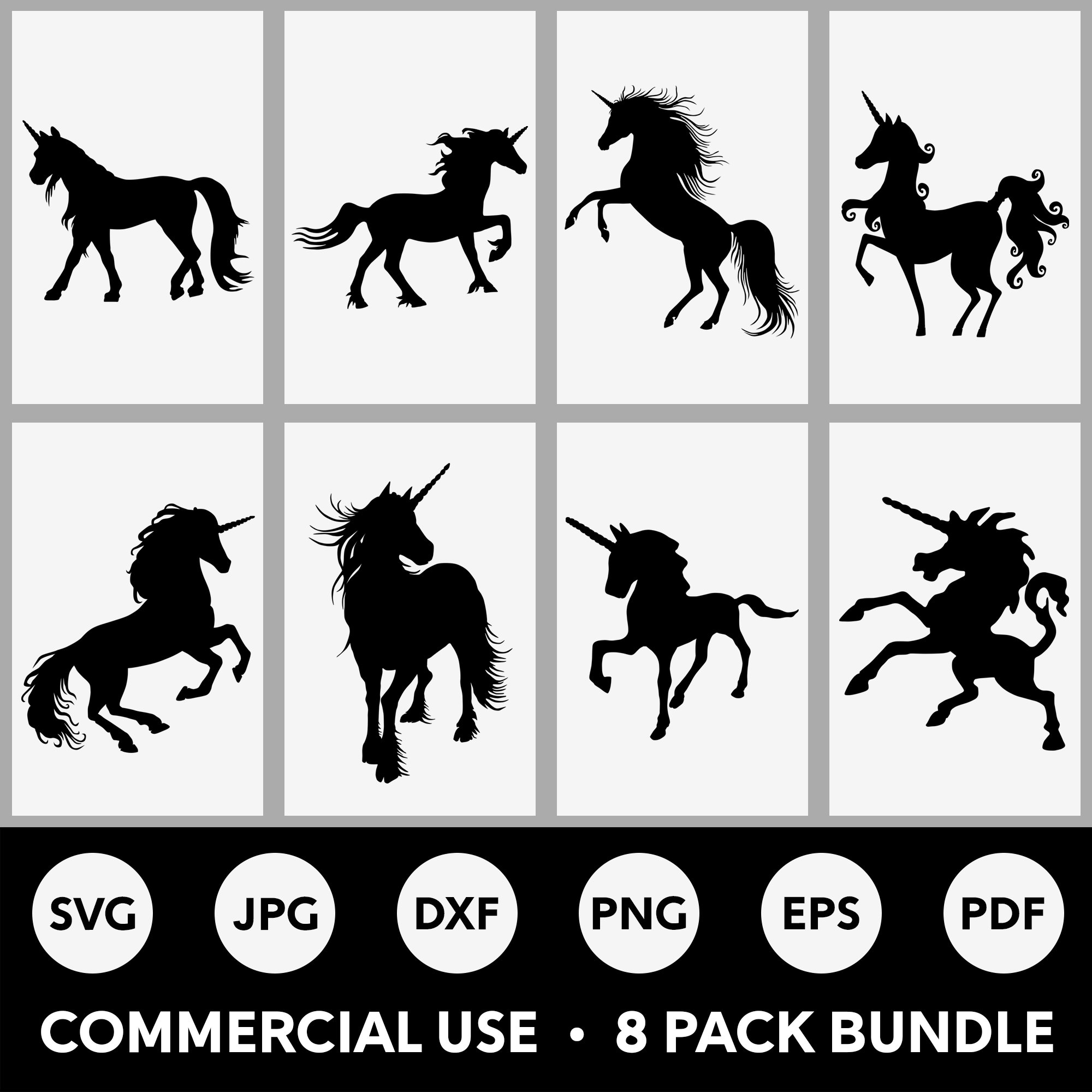Unicorn SVG Bundle, Unicorn Cut File for Cricut, Unicorn Silhouette ...