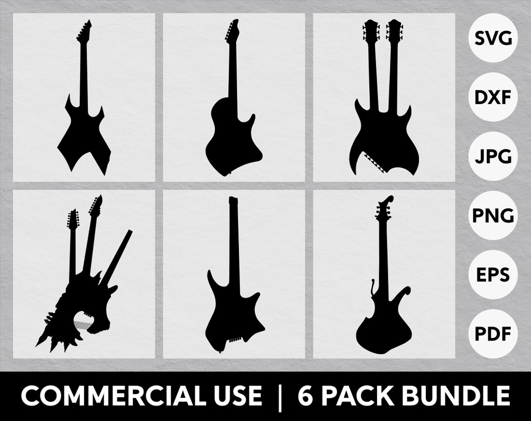 Custom Guitar SVG Bundle Guitars Clip Art File Guitar - Etsy