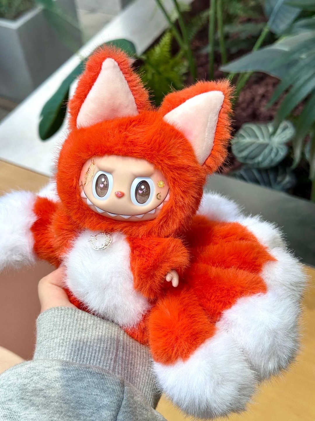 Labubu Doll Original Orange Nine Tail Fox Handmade Modification - Etsy