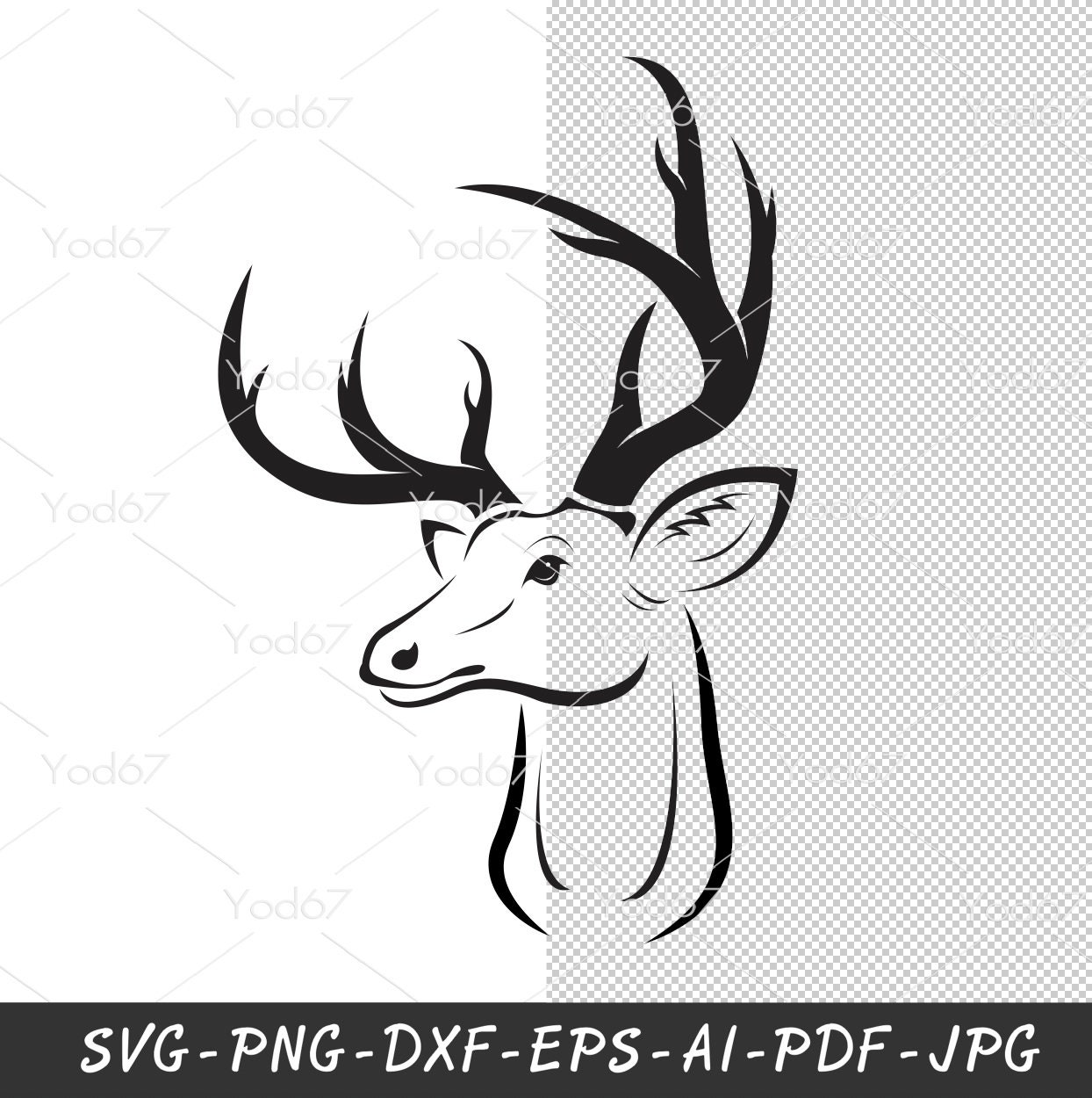 Deer Head SVG, Deer Png, Cut File Deer for Cricut, Deer Silhouette ...
