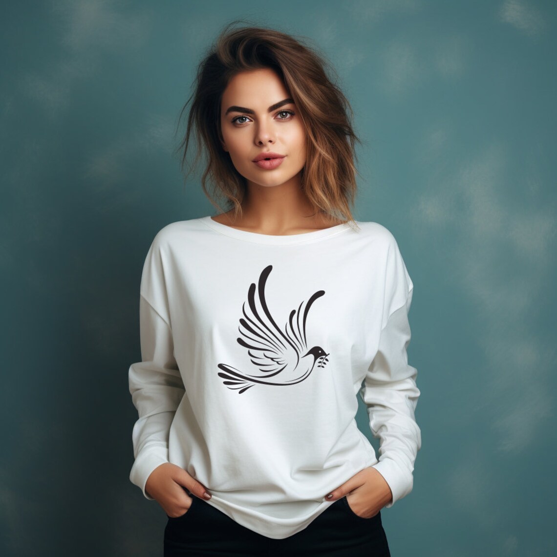 Dove of Peace Svg, Pigeon Flying SVG, Flying Dove With Branch, Peace ...