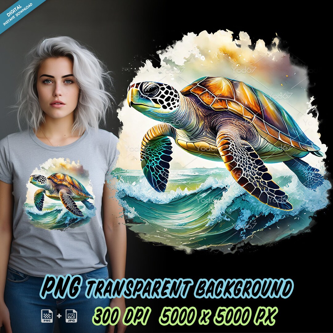 Sea Turtle Clipart, Sea Turtle for Sublimation Printing, Sea Turtle T ...