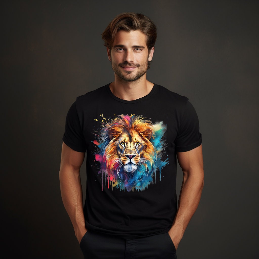 Lion Png, Colorful Lion for Sublimation Printing, Lion Head T-shirt ...
