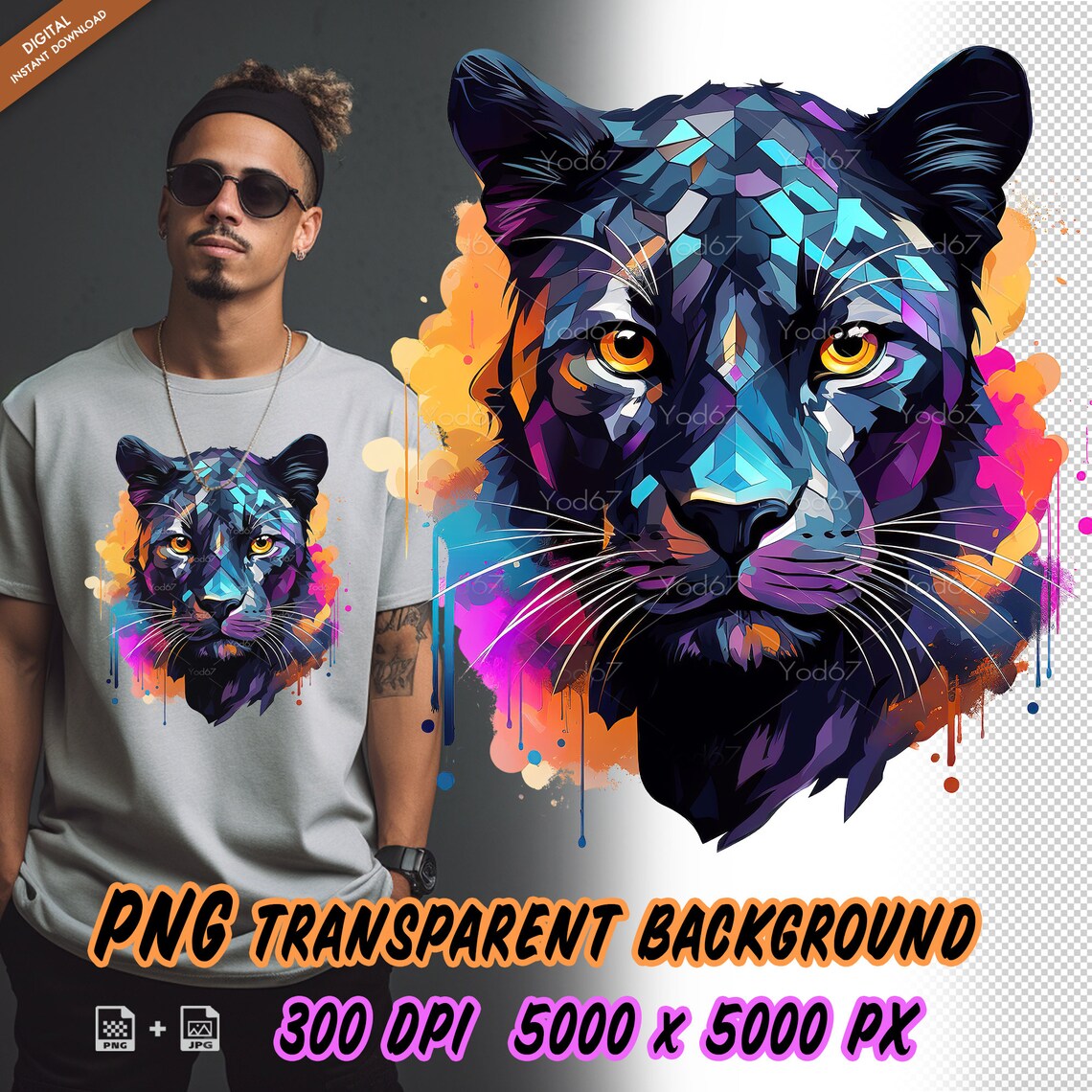 Panther Clipart, Panther Png for Sublimation Printing, Panther Head T ...