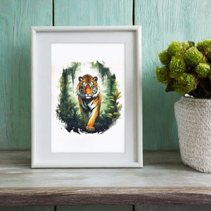 Tiger in the Forest PNG File for Sublimation Printing, Tiger T-shirt ...