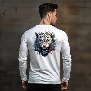 Snow Leopard for Sublimation Printing, Snow Leopard Head T-shirt Design ...