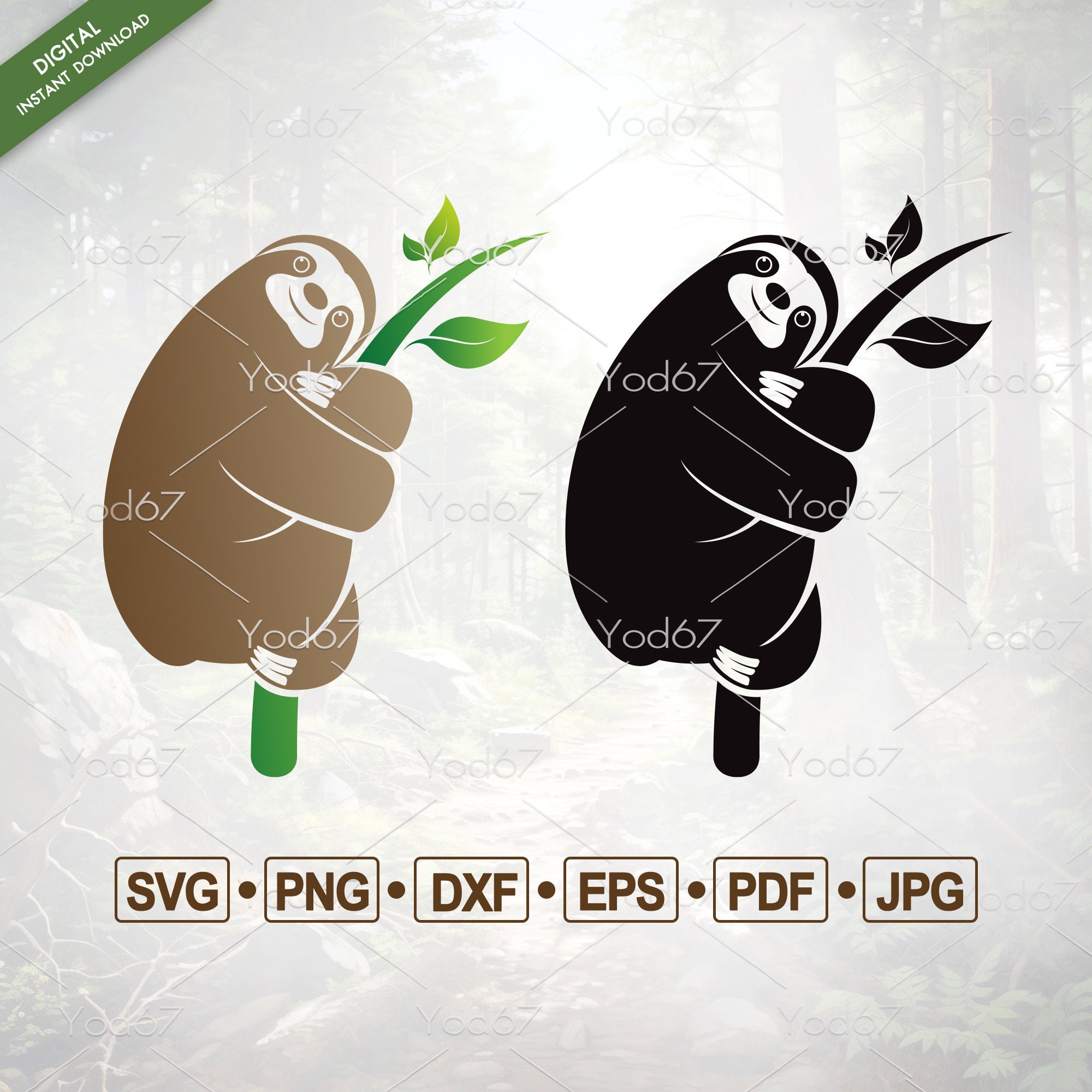 Sloth SVG, Sloth Png, Svg Files for Cricut, Sloth Silhouette, Cute ...