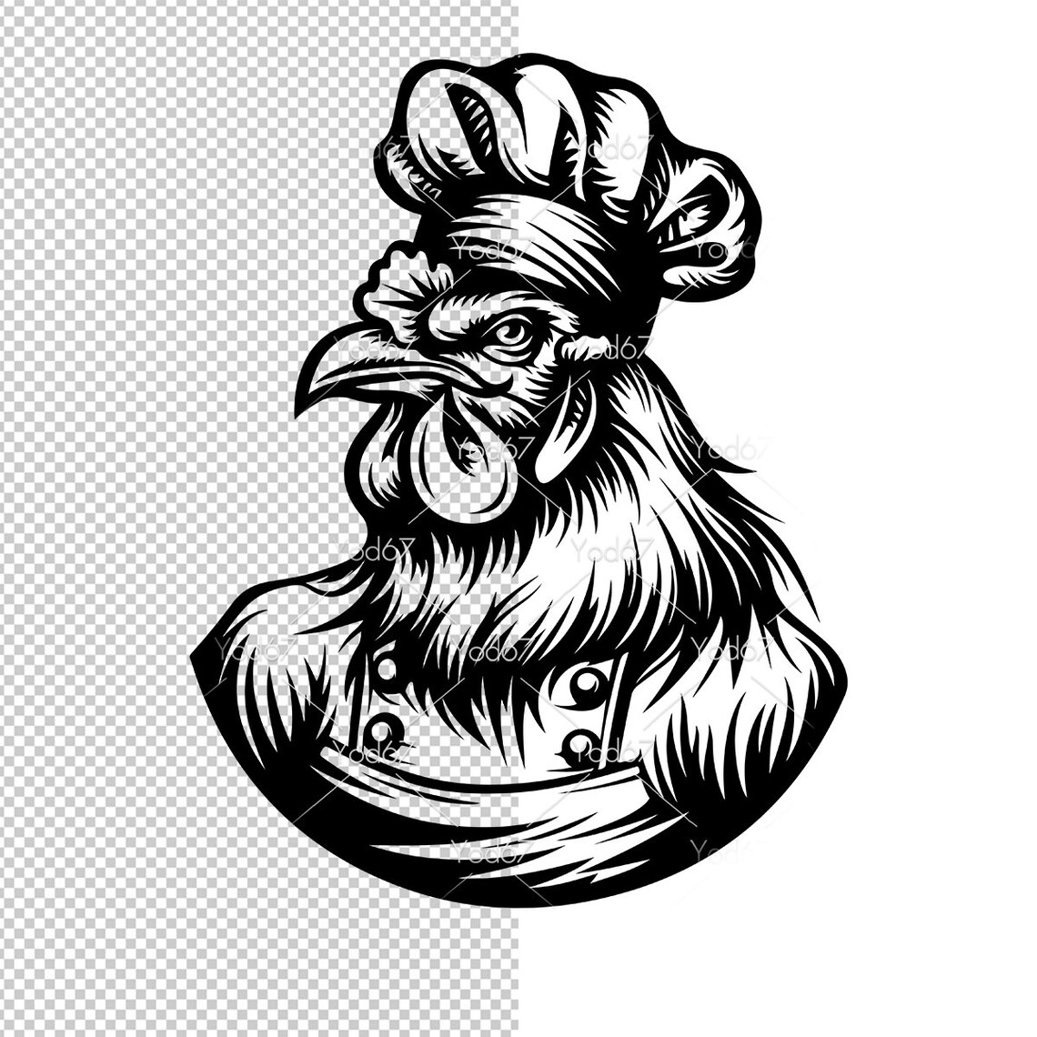Chicken Chef SVG, Svg Files for Cricut, Cooking, Chicken Wearing Chef's ...