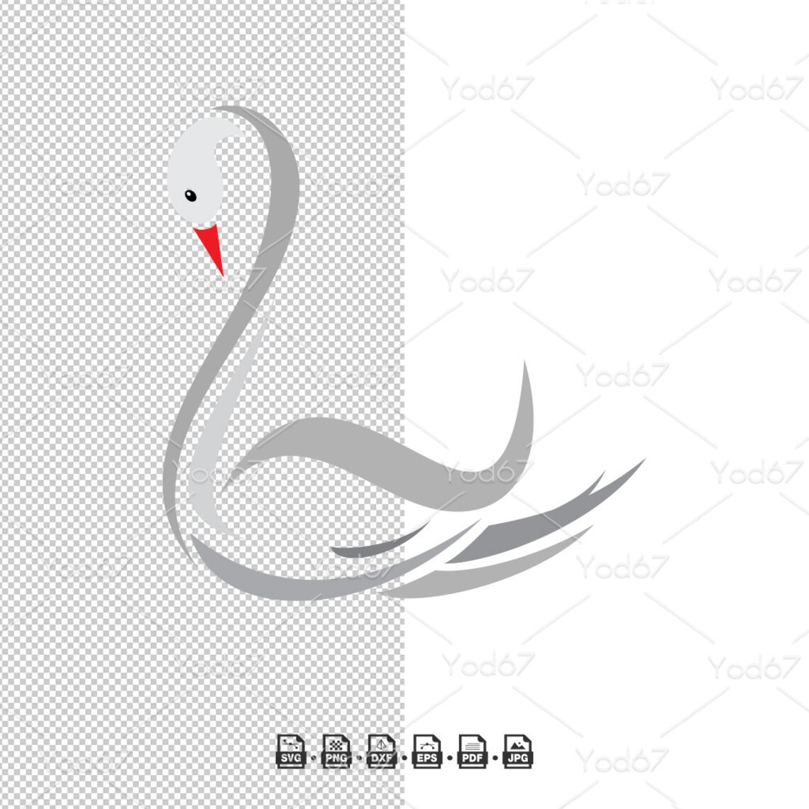 Swan Vector Clipart Design Svg, Png, Dxf, Eps Pdf, Svg Files for Cricut ...