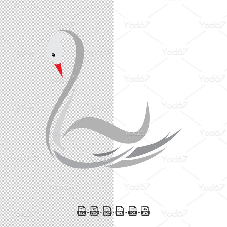 Swan Vector Clipart Design Svg, Png, Dxf, Eps Pdf, Svg Files for Cricut ...