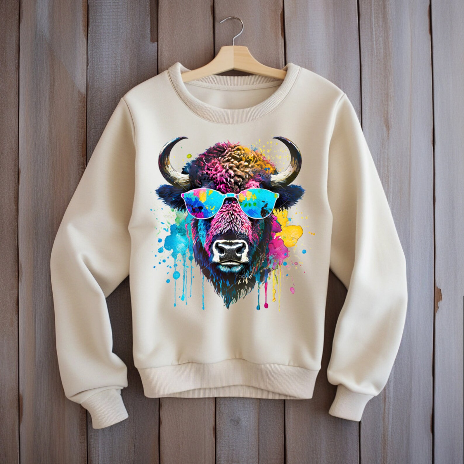 Cool Bison Head Wear Sunglass for Sublimation Printing, Bison Head T ...