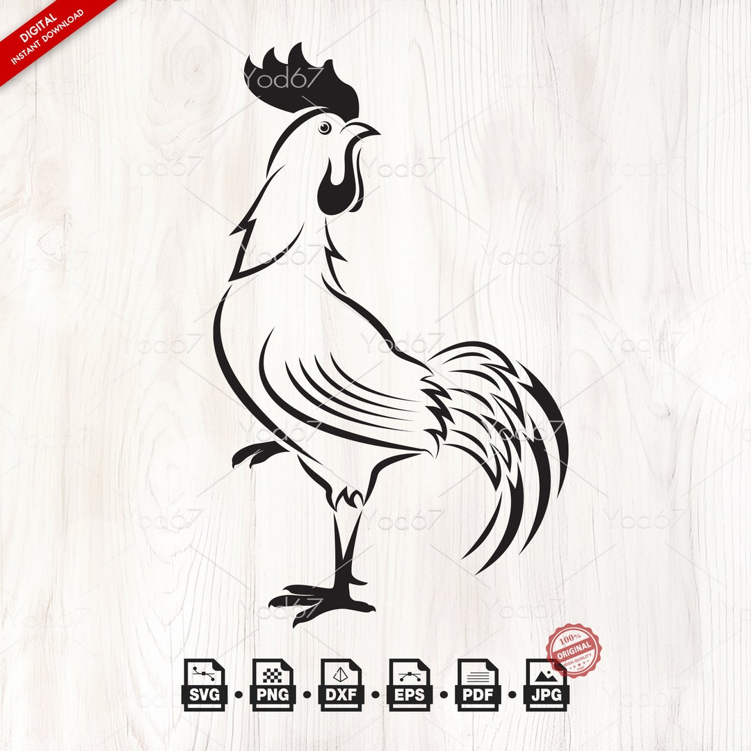 Rooster Vector Clipart Design Svg Png Eps Dxf Pdf Jpg, Svg Files for ...