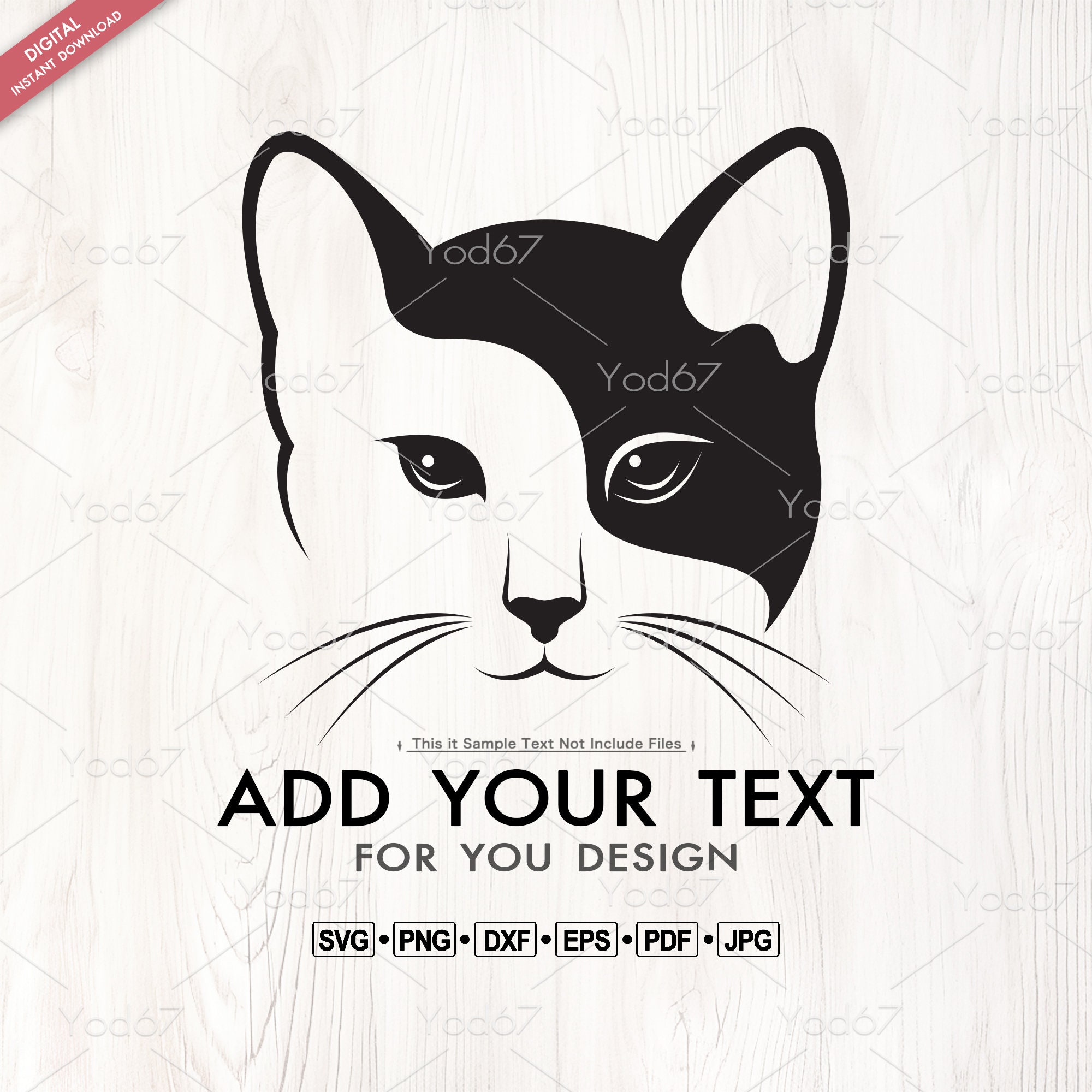 Cat Face SVG, Cat Face Png, Cat's Face is Staring, Cat DXF, Cat Svg ...