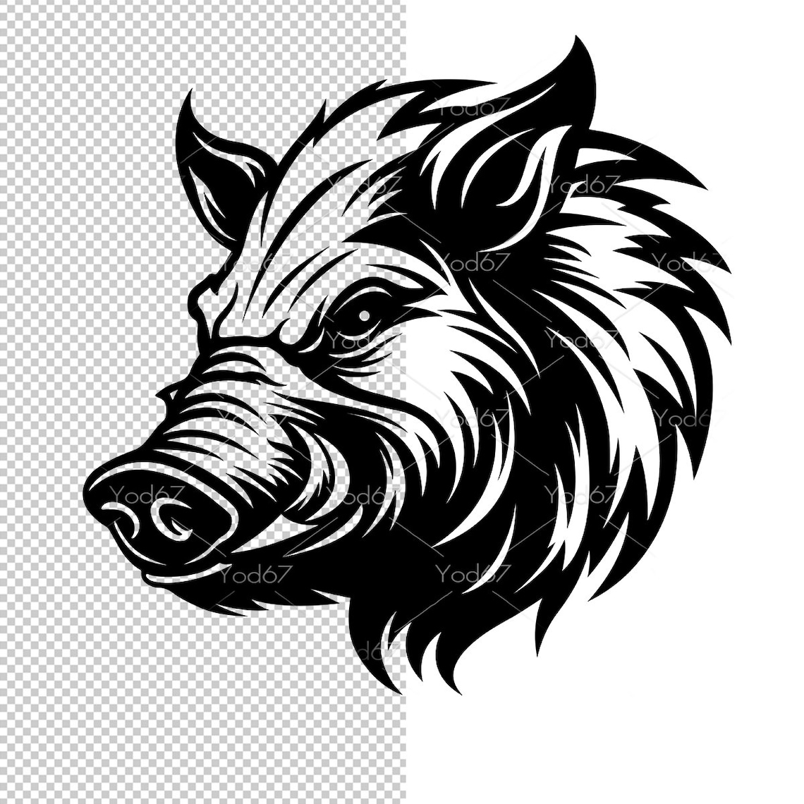 Boar SVG, Wild Boar Vector Clipart Design EPS PNG Dxf Pdf, Svg File for ...