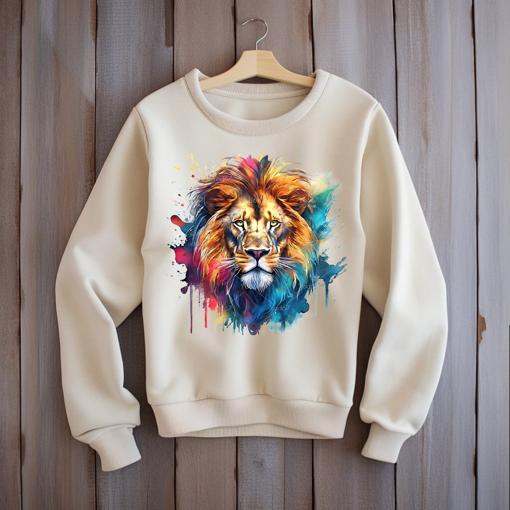 Lion Png, Colorful Lion for Sublimation Printing, Lion Head T-shirt ...