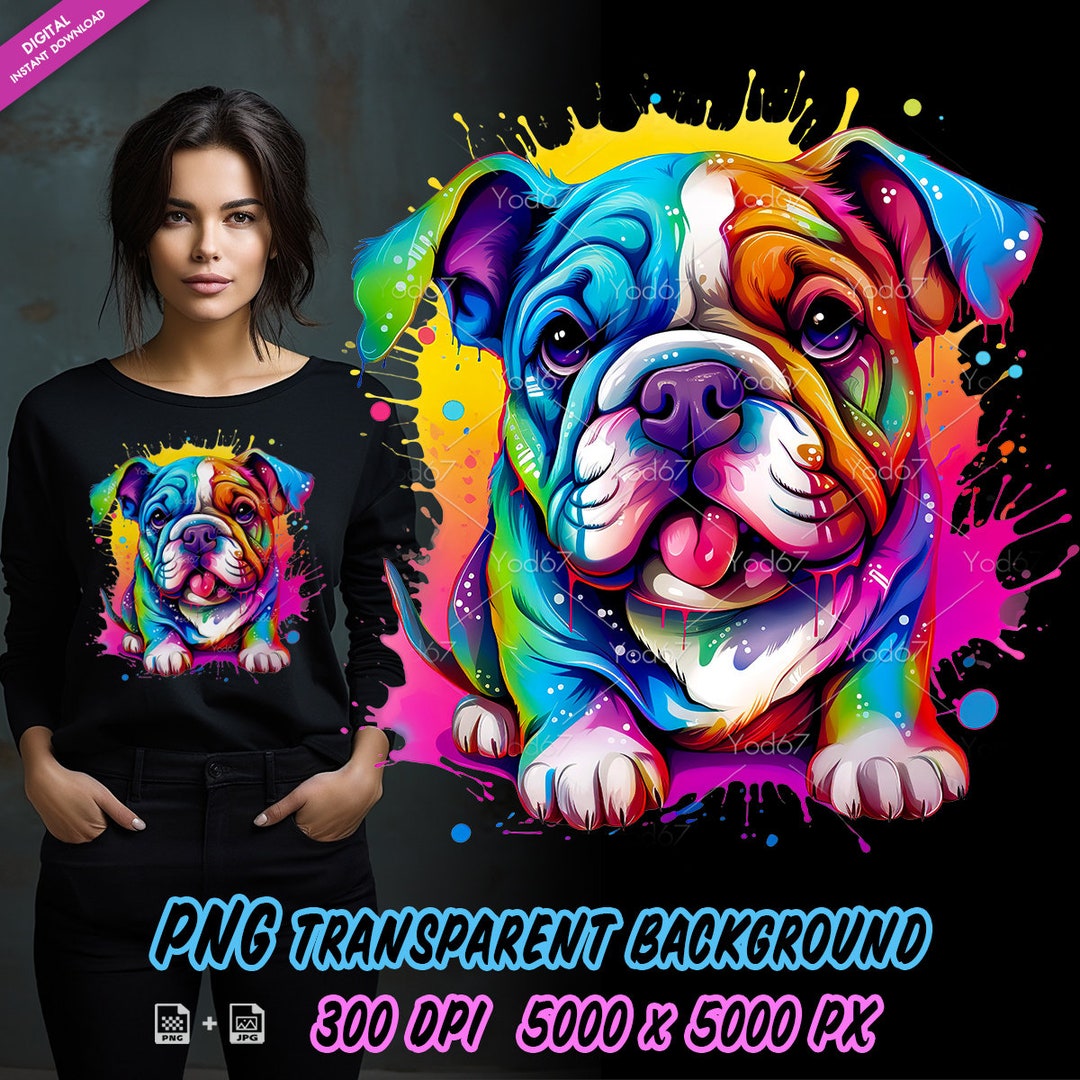 Bulldog Clipart for Sublimation Printing, Bulldog T-shirt Design ...