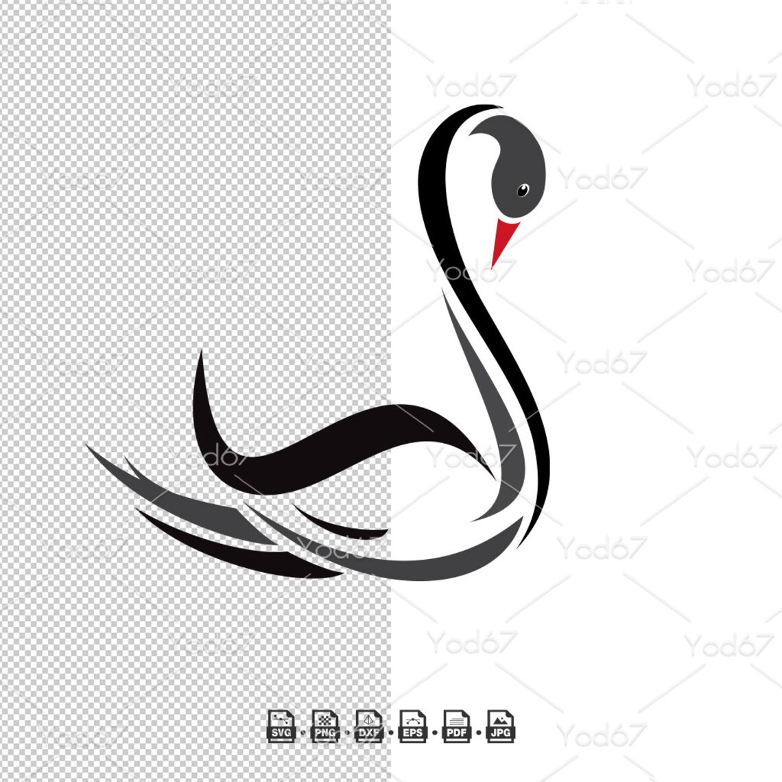 Swan Vector Clipart Design Svg, Png, Dxf, Eps Pdf, Svg Files for Cricut ...
