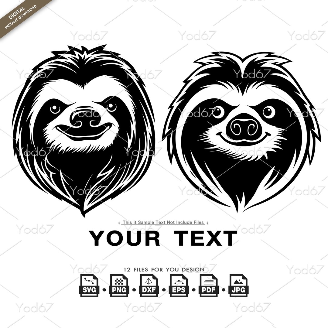 Sloth Head SVG, Sloth Png, Svg Files for Cricut, Sloth Clipart ...