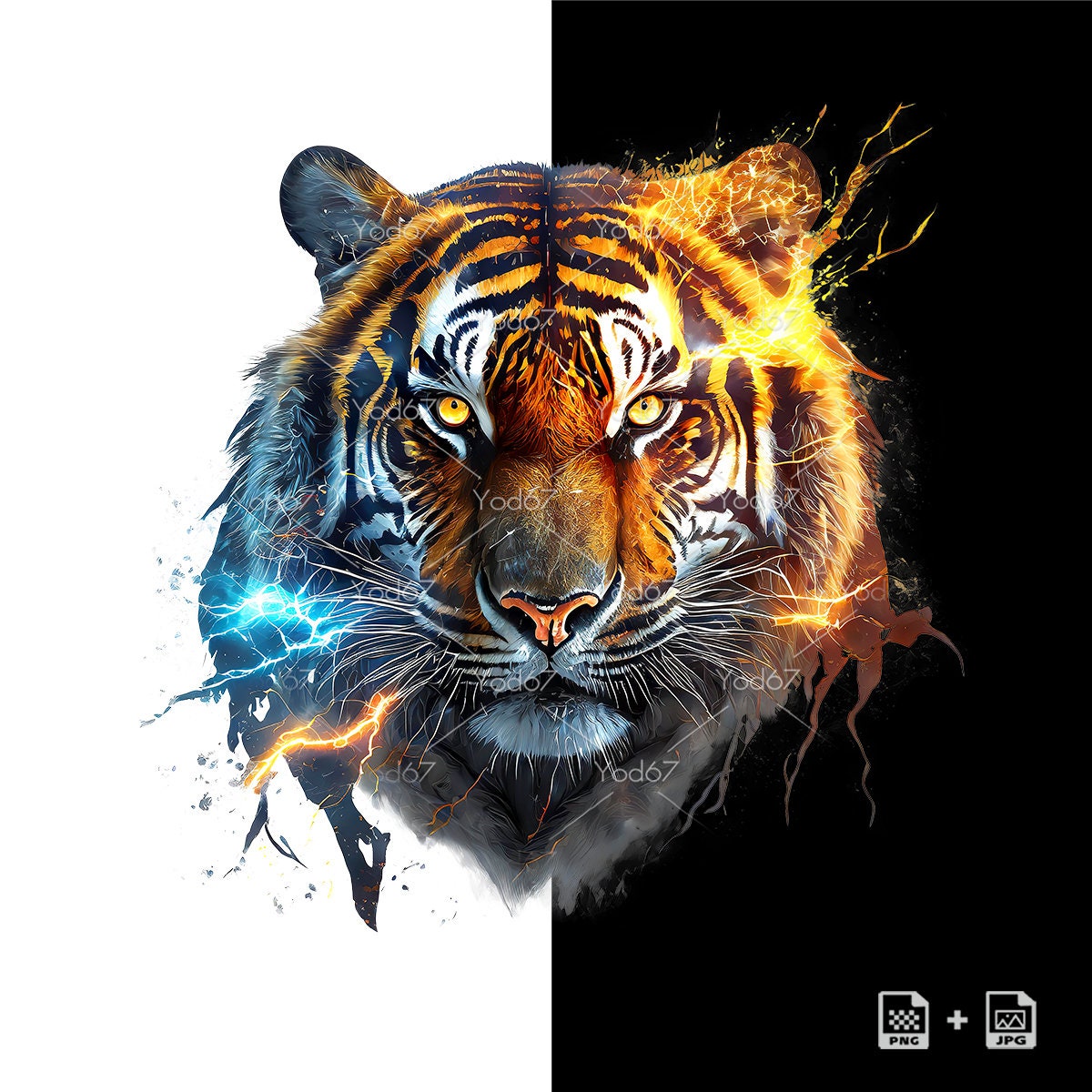 Tiger Png, Colorful Tiger Face Clipart for Sublimation Printing, Tiger ...