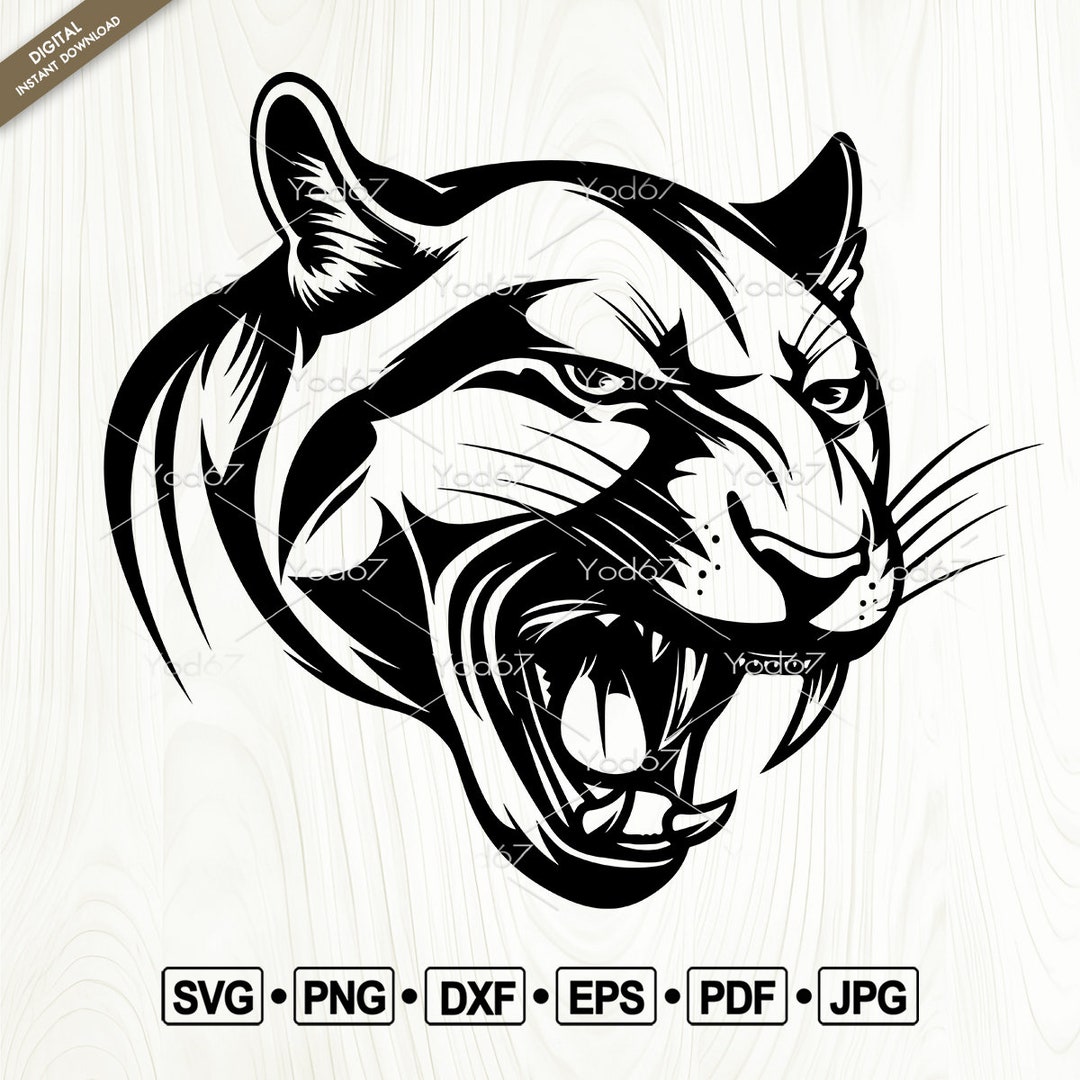 Puma Vector Clipart Design SVG PNG EPS Dxf Pdf, Angry Puma Svg, Svg ...