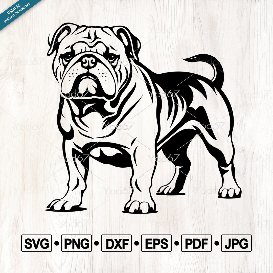 Bulldog SVG, PNG, DXF, Eps, Pdf, Cut File Bulldog for Cricut, Bulldog ...