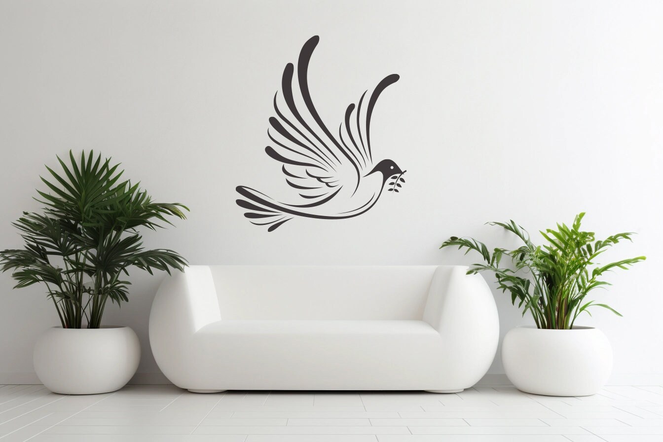 Dove of Peace Svg, Pigeon Flying SVG, Flying Dove With Branch, Peace ...