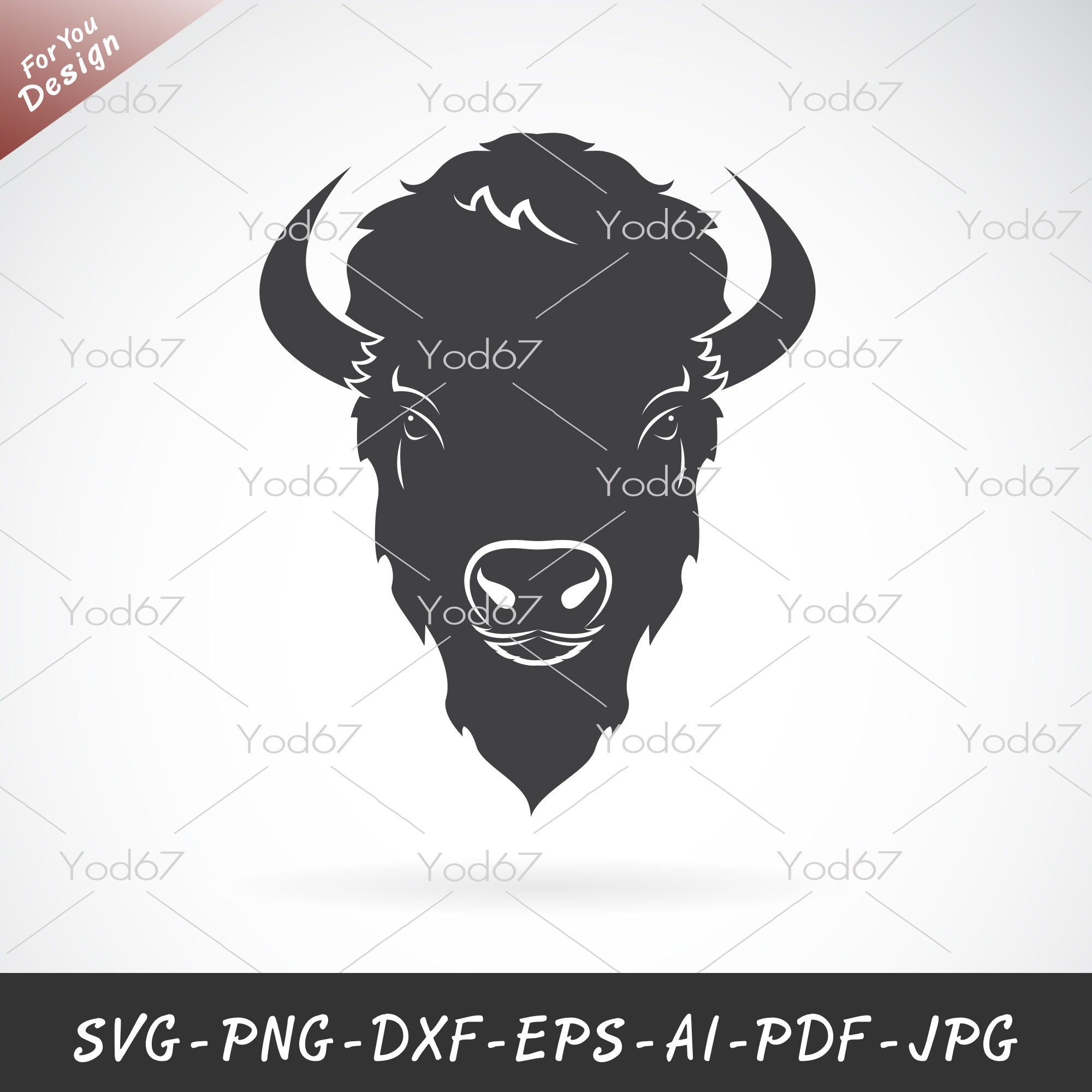 Bison Head SVG, Bison Vector Clipart Design, Svg Files for Cricut ...