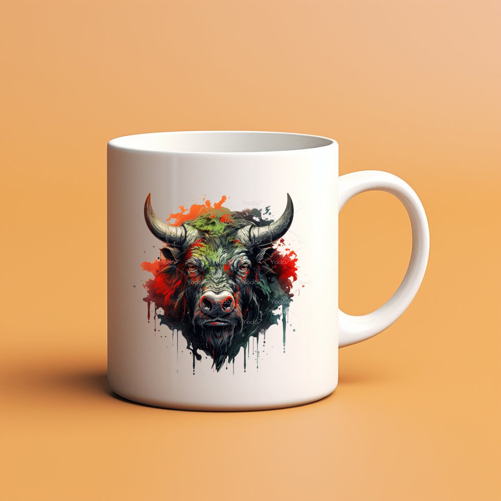 Demon Bull Head Png for Sublimation Printing, Bull Head T-shirt Design ...