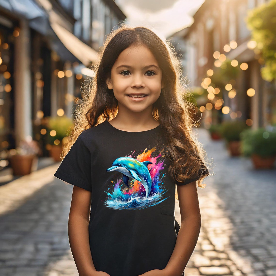 Colorful Dolphin Png for Sublimation Printing, Dolphin T-shirt Design ...