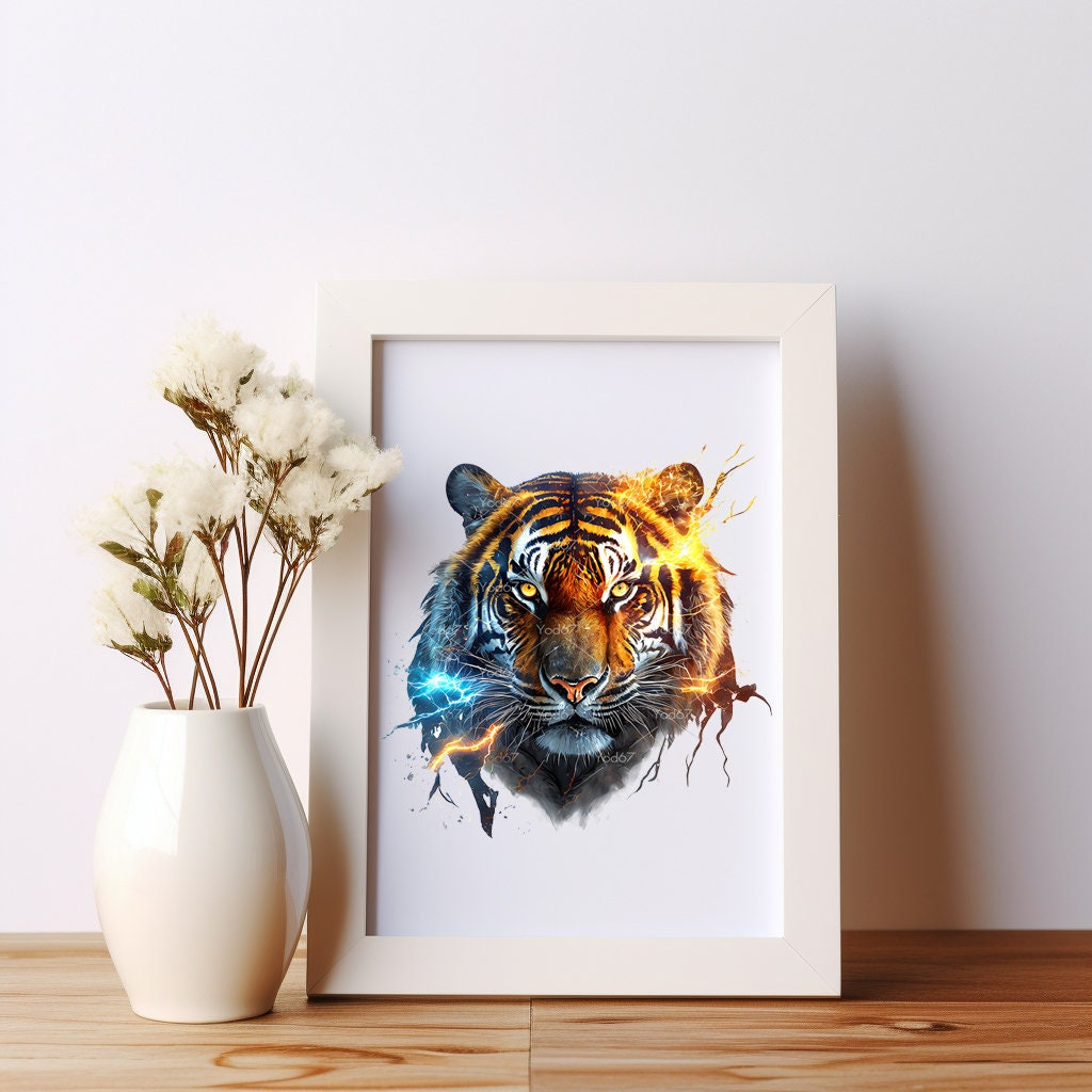 Tiger Png, Colorful Tiger Face Clipart for Sublimation Printing, Tiger ...