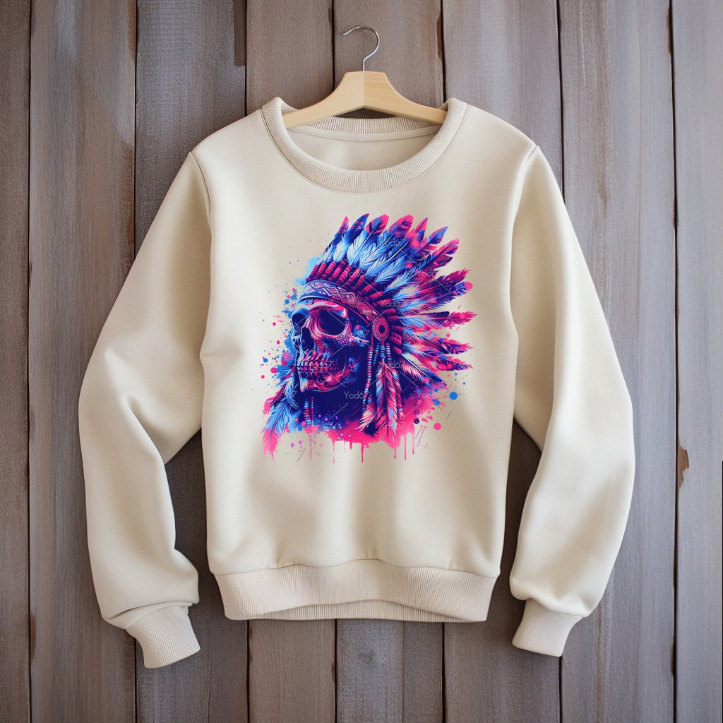 Native American Skull for Sublimation Printing, Native American Chief T ...