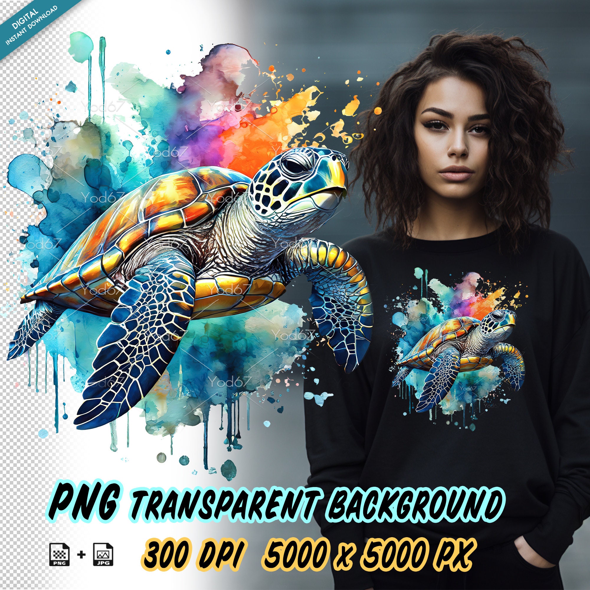 Sea Turtle Clipart, Sea Turtle for Sublimation Printing, Sea Turtle T ...