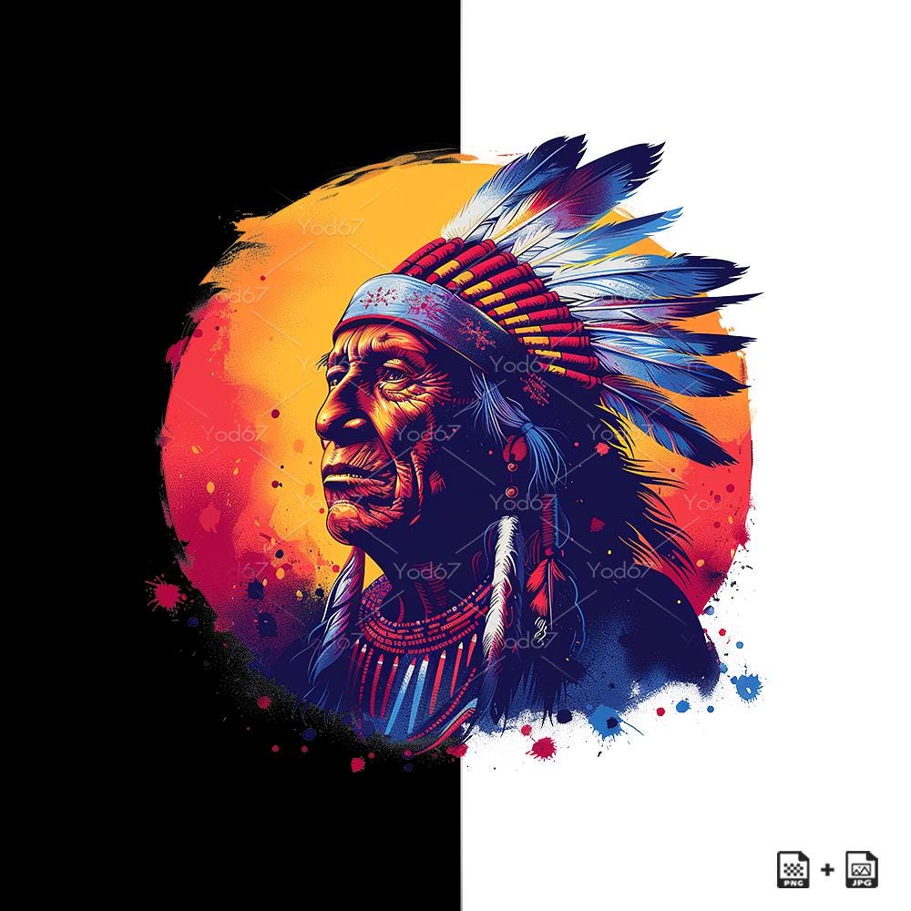 Native American Indian Chief Clipart Png for Sublimation Printing ...