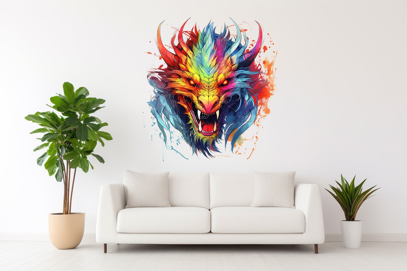 Dragon Head Clipart, Dragon for Sublimation Printing, Dragon Head T ...