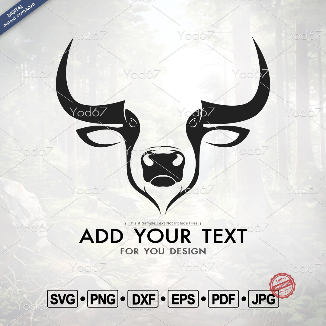 Bull SVG, Png, Bull Head Vector Clipart Design EPS DXF Pdf, Svg Files ...